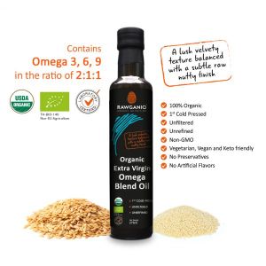 Organic Extra Virgin Omega Blend Oil (2:1:1), Cold Pressed, Unrefined ...